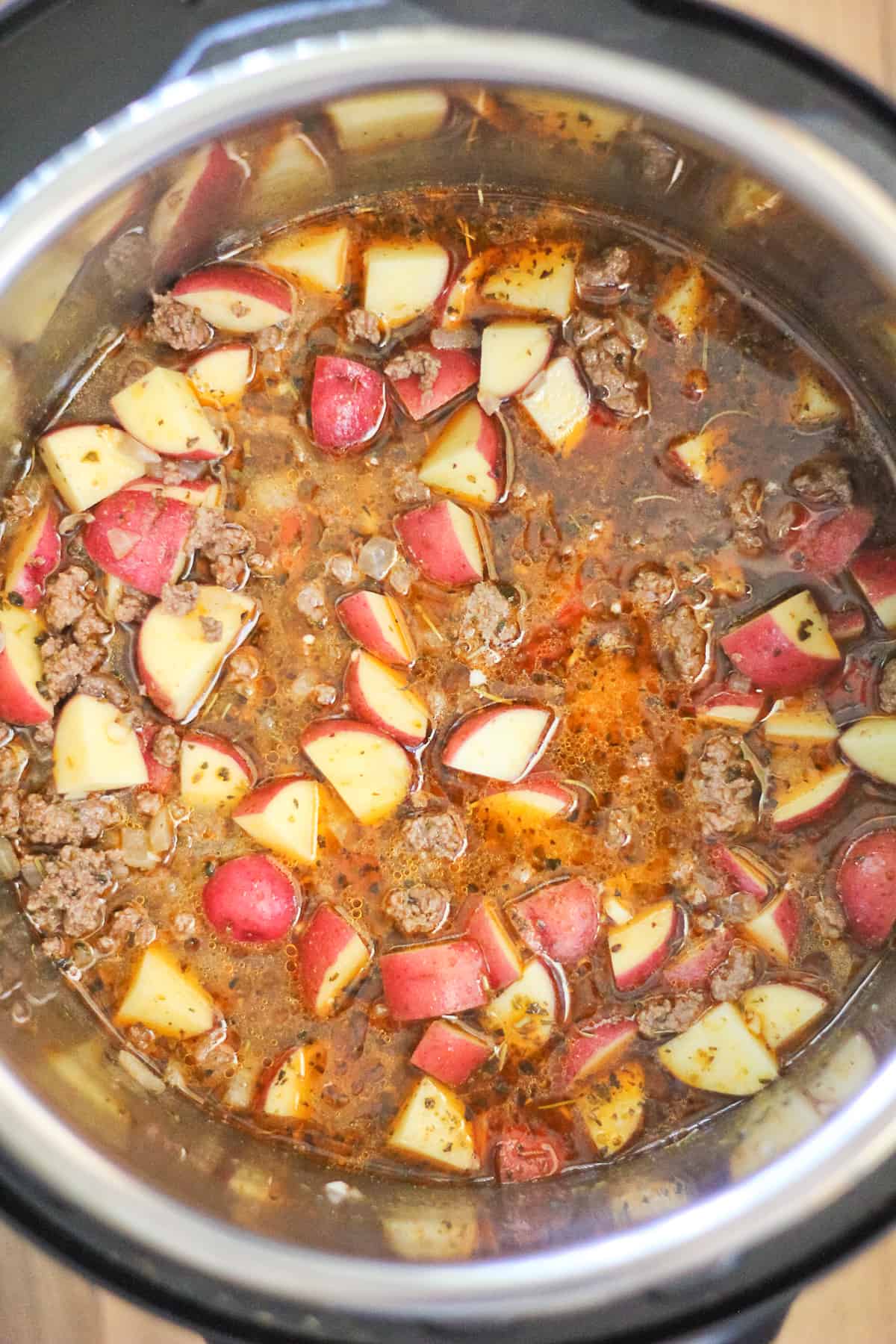Instant Pot Cheeseburger Soup - Finished with Salt