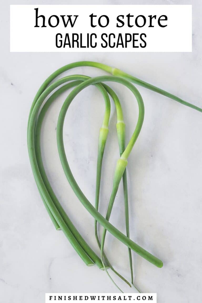 How To Store Garlic Scapes - Finished with Salt