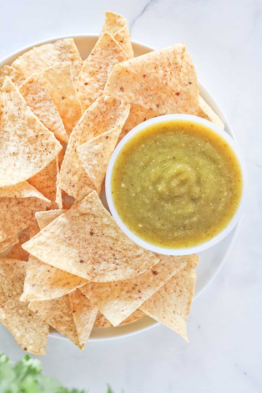 Roasted Salsa Verde with Green Tomatoes - Finished with Salt