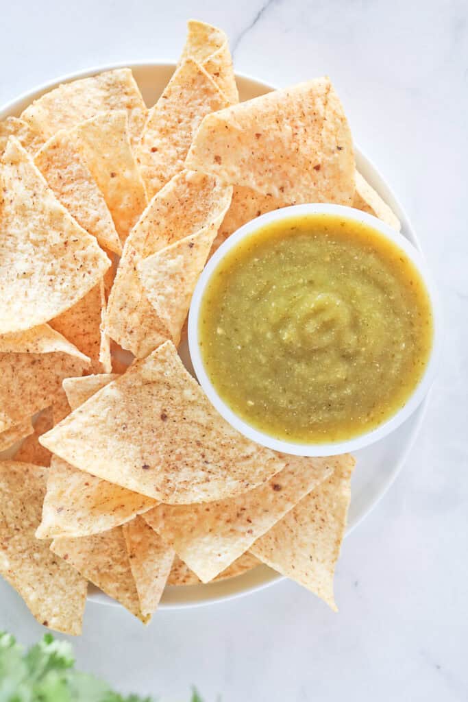 Roasted Salsa Verde with Green Tomatoes - Finished with Salt