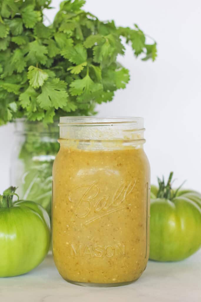 Roasted Salsa Verde with Green Tomatoes - Finished with Salt